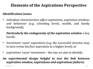 Formation of Aspirations - An Empirical Analysis | PPT | Business ...