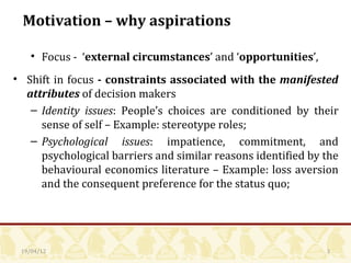 Formation of Aspirations - An Empirical Analysis | PPT | Business ...