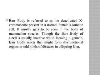 Formation of bar bodies in human genetics tx | PPTX
