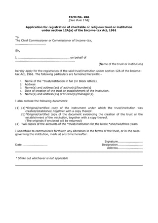 Formation Of Charitable Trust | PDF