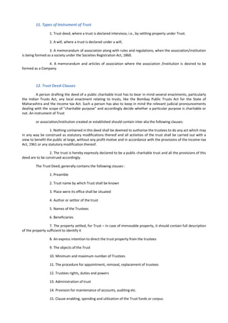 Formation Of Charitable Trust | PDF