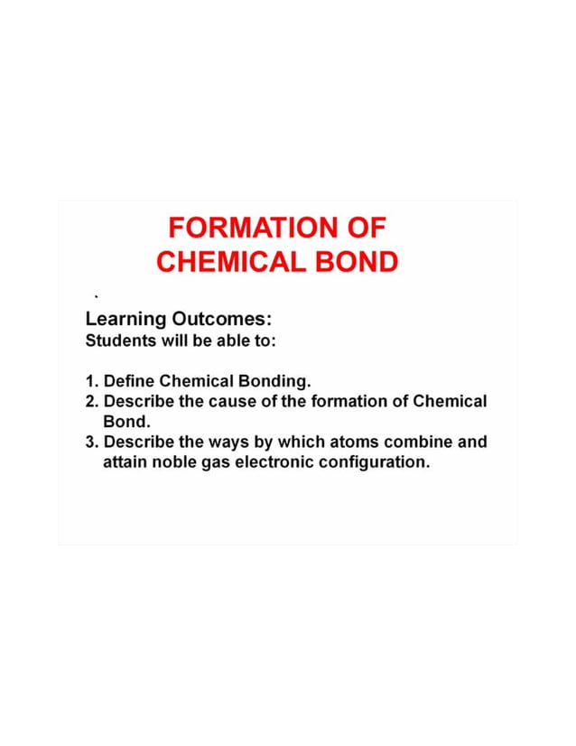 Formation of chemical bond | PDF