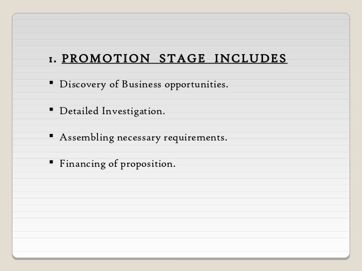 Stages Process Promotion
