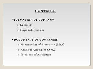 Formation of companies | PPT