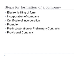 Formation of company | PPTX