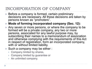 Formation of company | PPTX