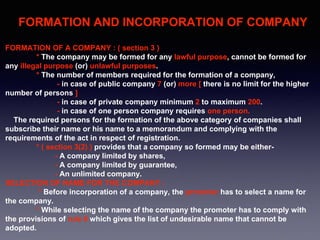 Formation of company | PPTX