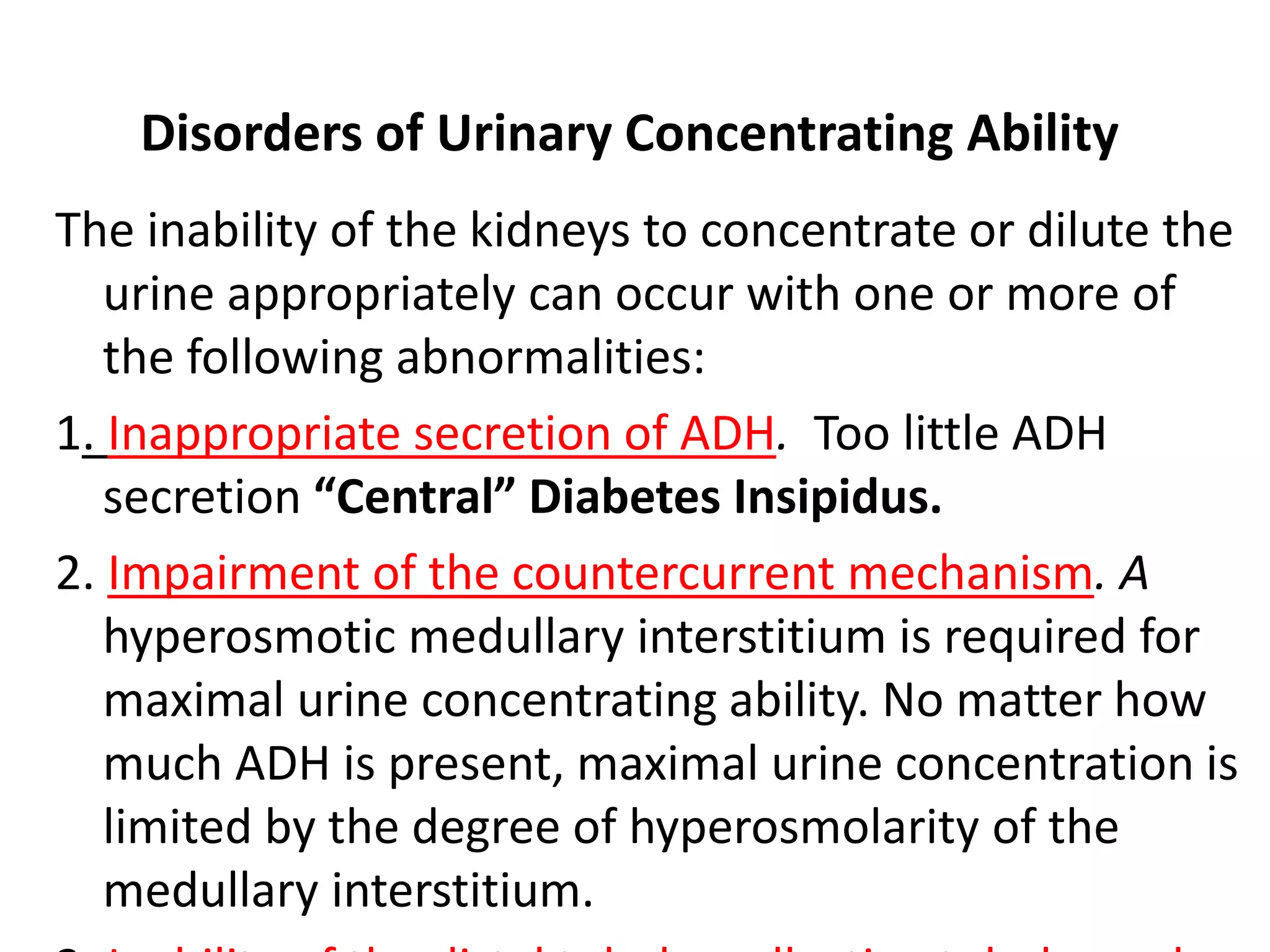 urine concentration and dilution | PPTX