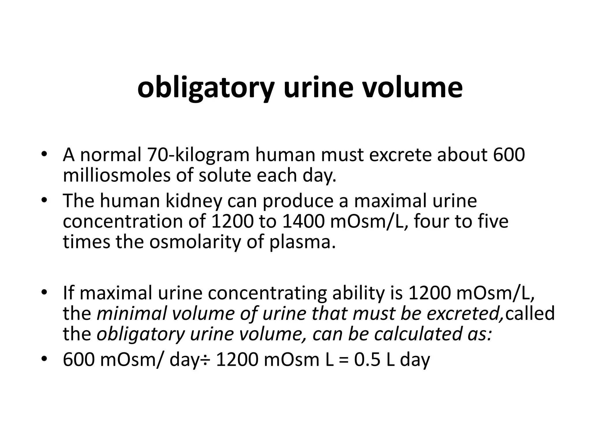 urine concentration and dilution | PPTX