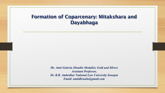 Formation of Coparcenary | PDF