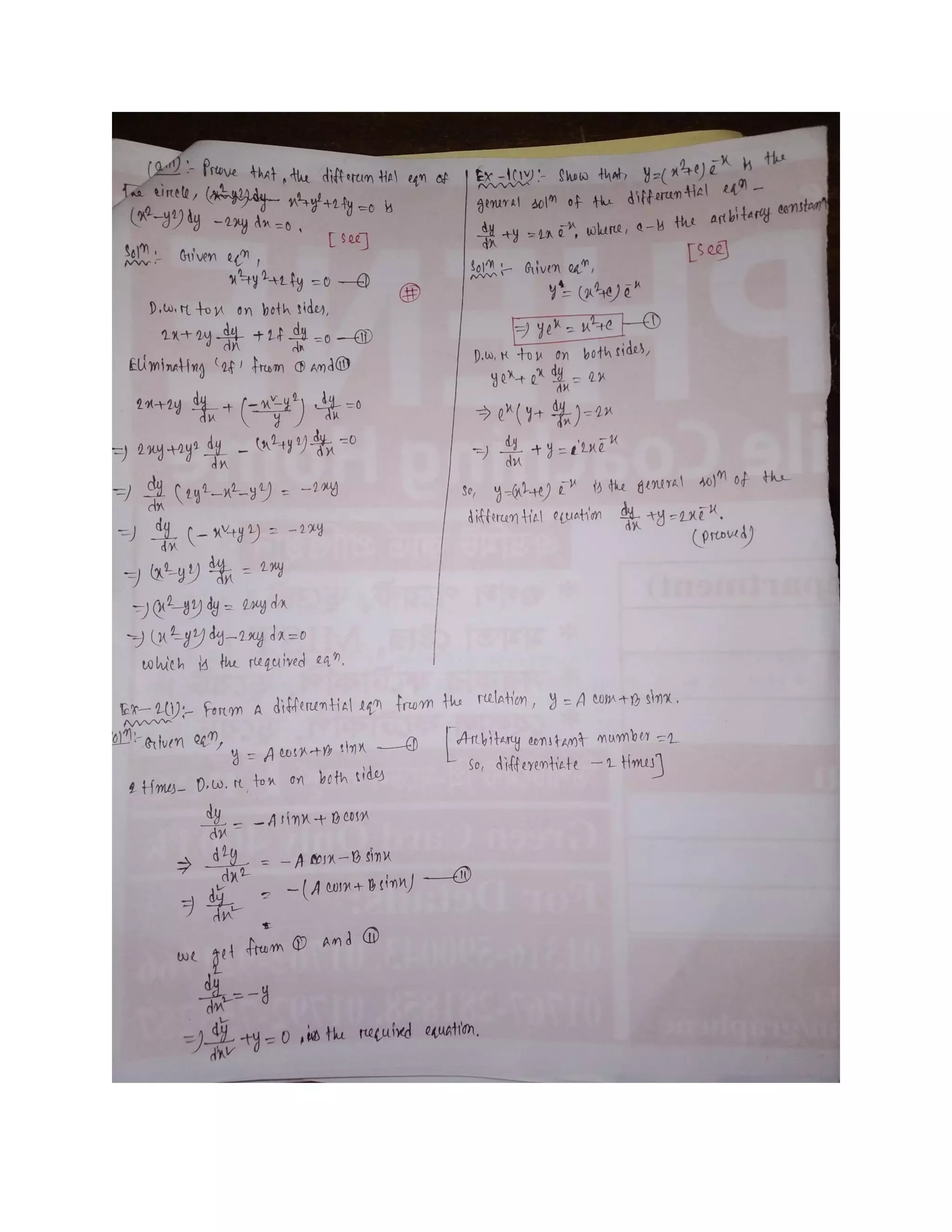 Formation of differential equation | PDF