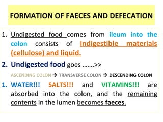 Formation of faeces and defecation | PPT