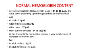 FORMATION OF HEMOGLOBIN AND THIER ROLE IN HUMAN BEINGS | PPTX