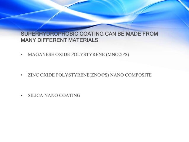 FORMATION OF HYDROPHOBIC MATERIALS | PPTX