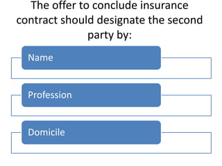 Formation of insurance contract | PPTX