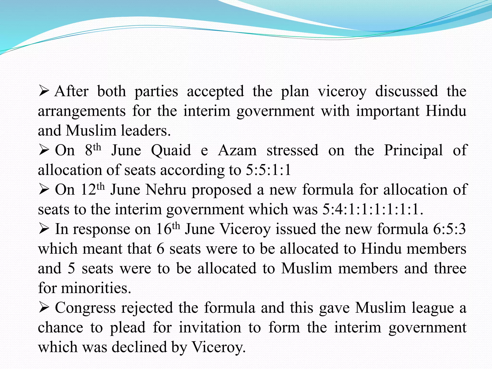 Formation of interim government and 3rd june plan | PPTX