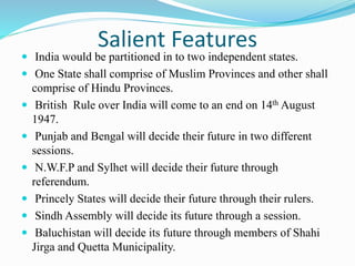 Formation of interim government and 3rd june plan | PPTX