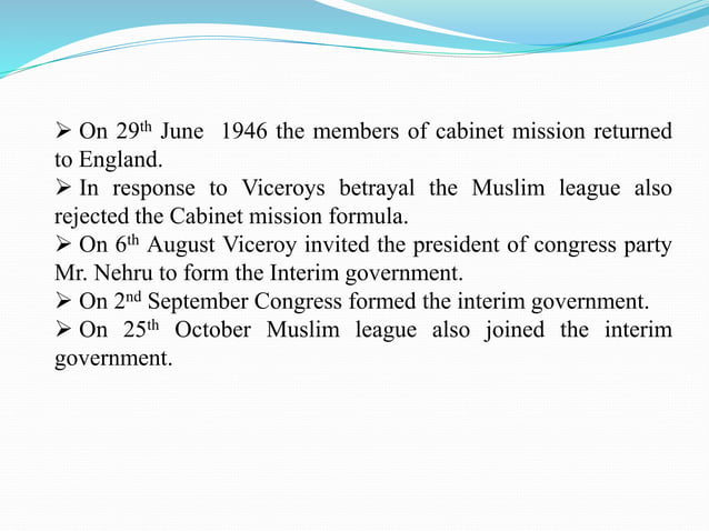 Formation of interim government and 3rd june plan | PPTX | Islam ...