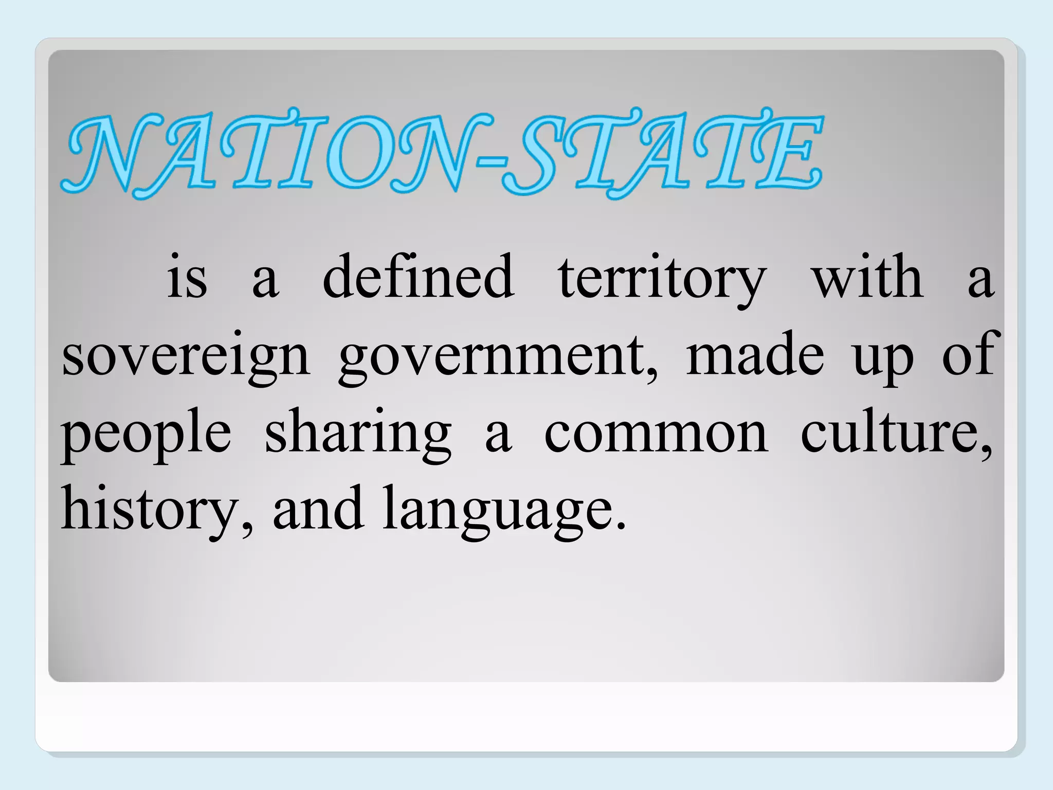 Formation of modern nation state | PPT
