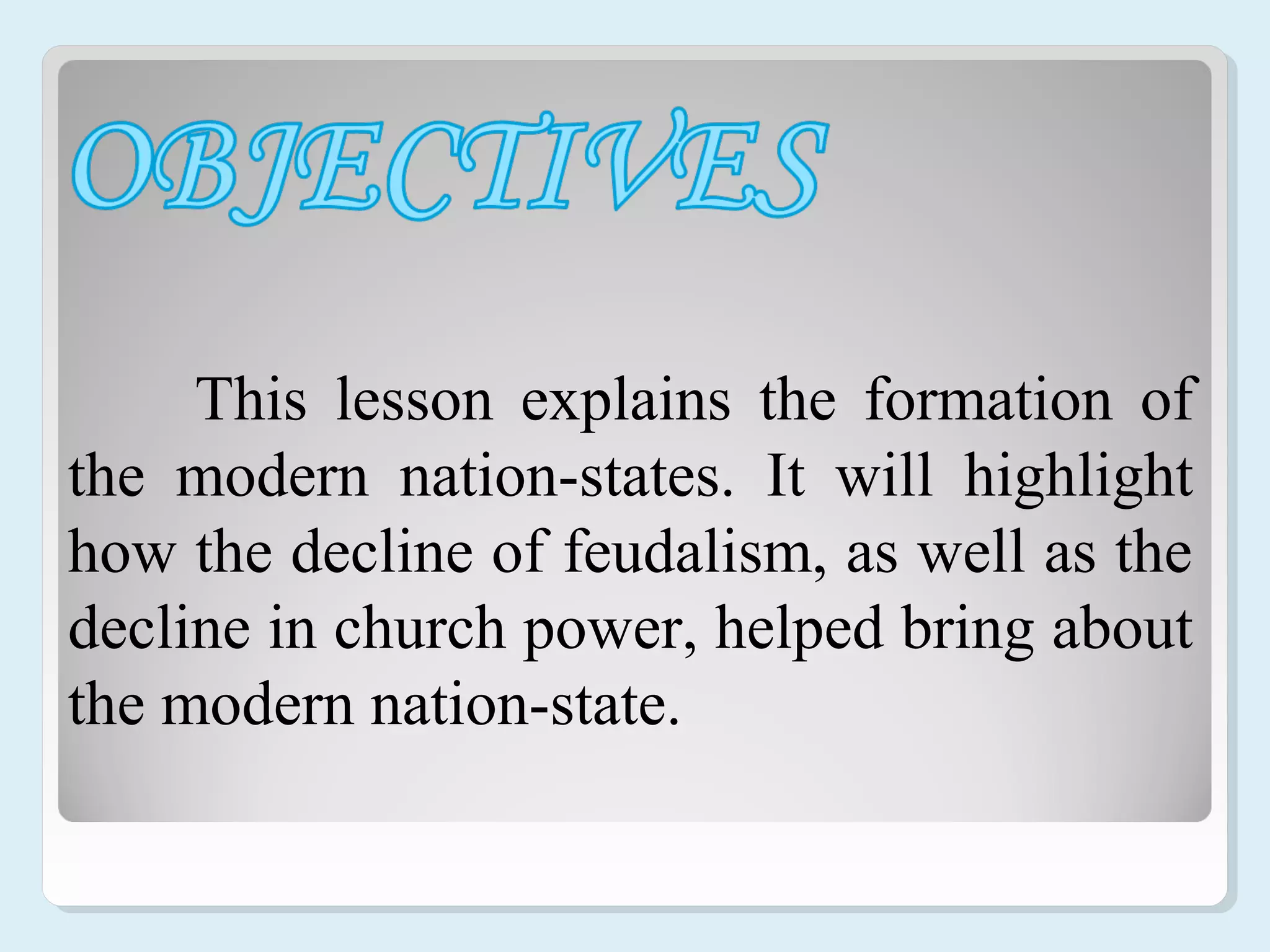 Formation of modern nation state | PPT