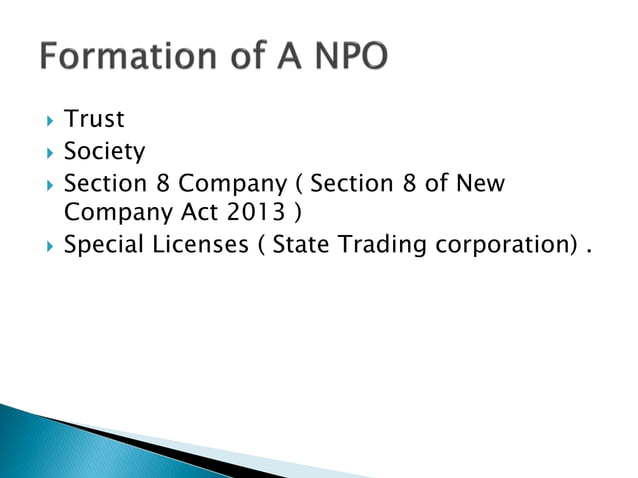Formation of NPO | PPT