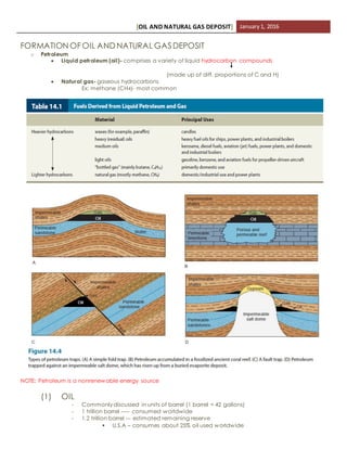 Formation of oil and natural gas deposit | PDF