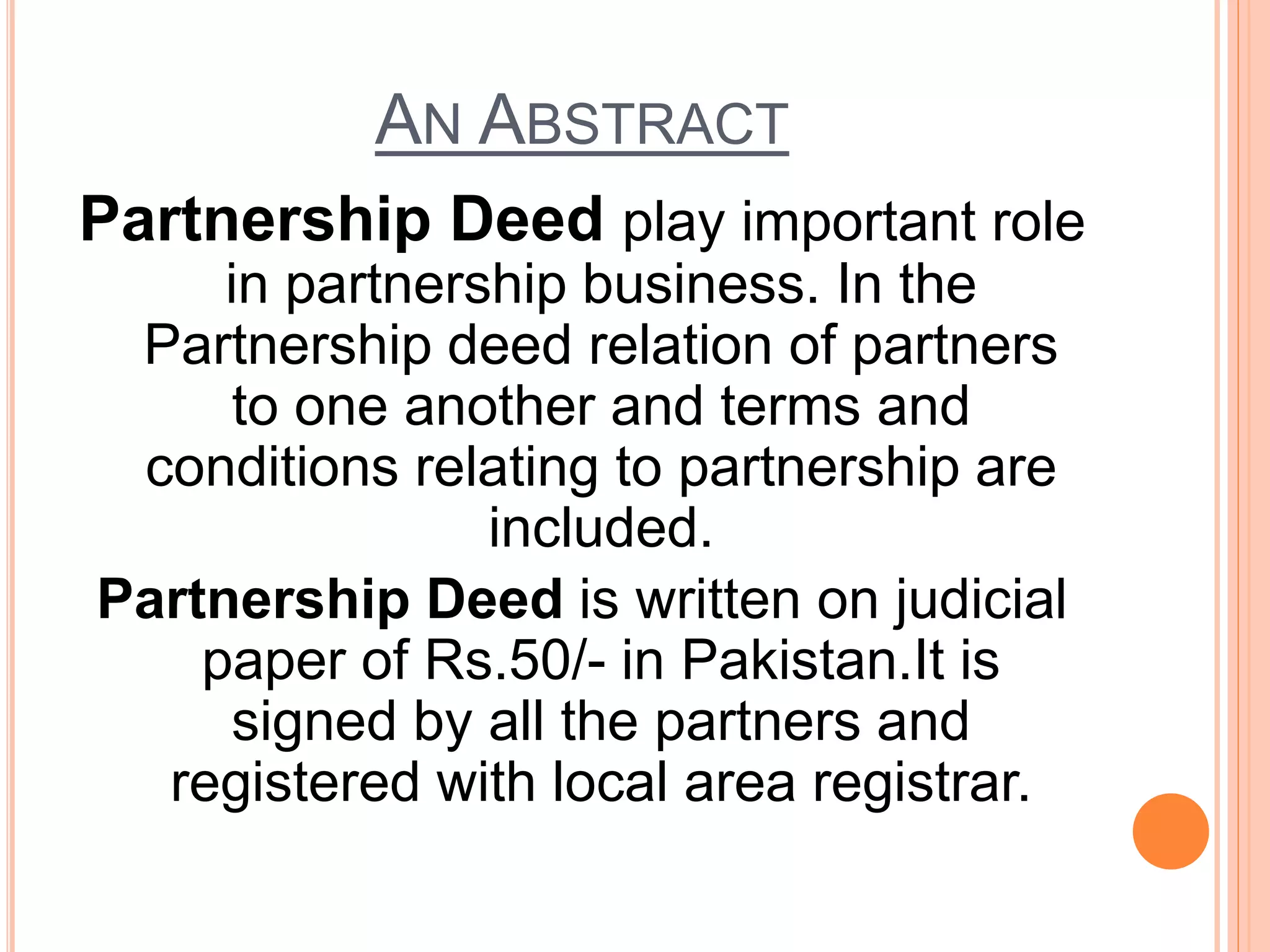 Formation of partnership deed by m.hashaam | PPTX