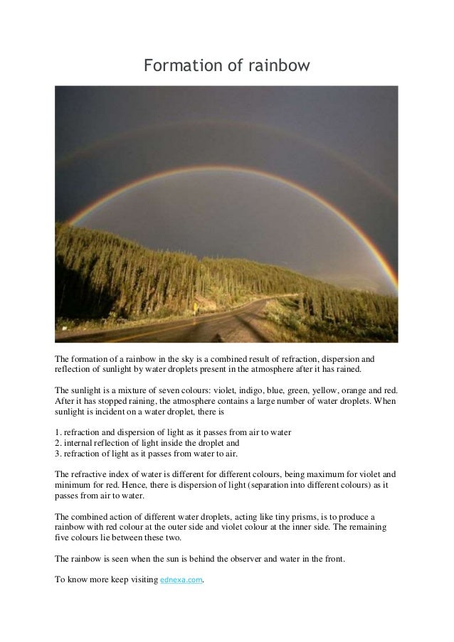 Formation of rainbow