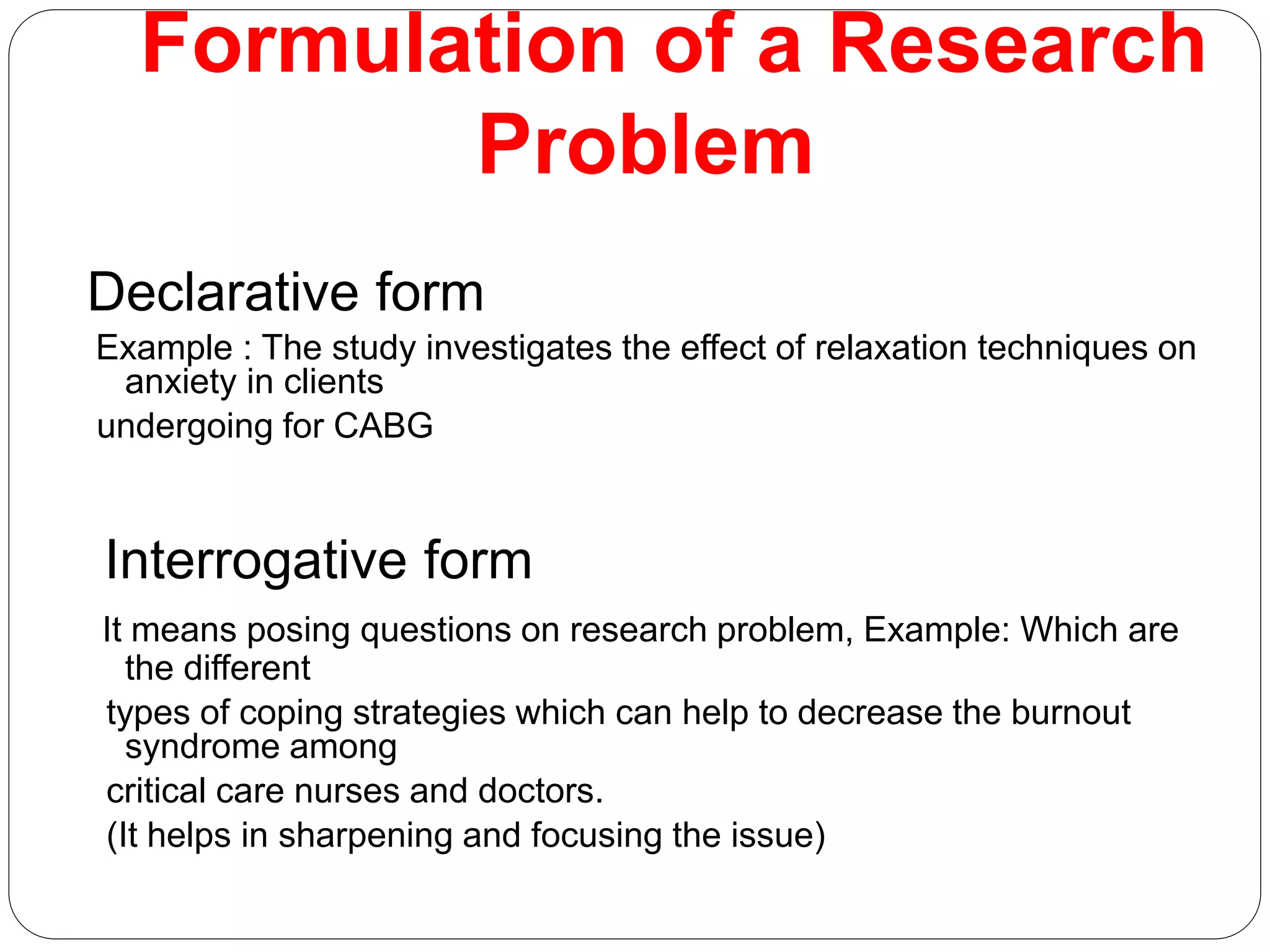 Formation of research statement | PPTX