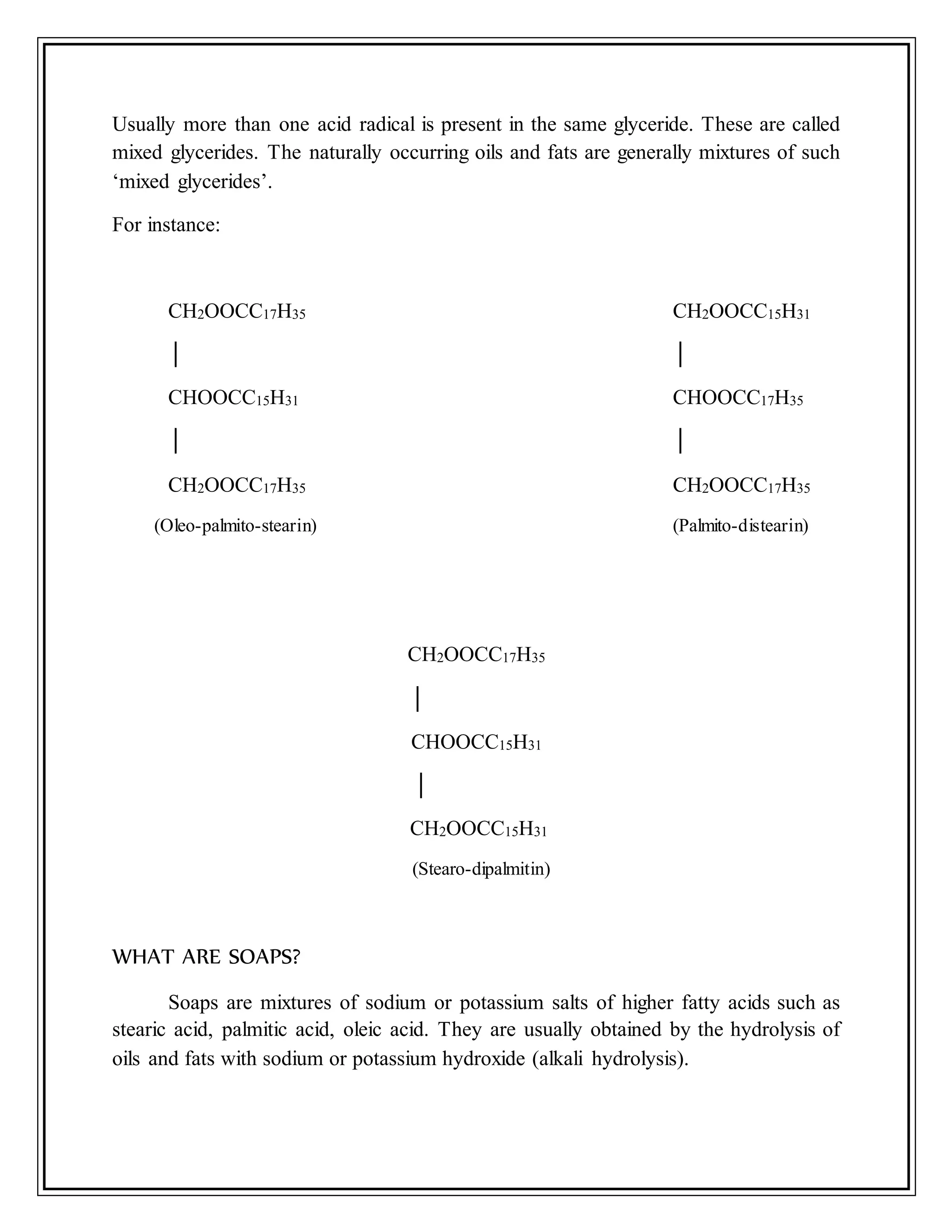 Formation of soap & foaming capacity of soap | DOCX