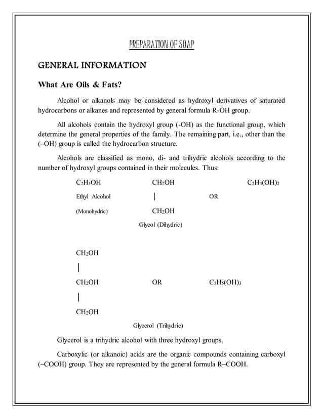 Formation of soap & foaming capacity of soap | DOCX