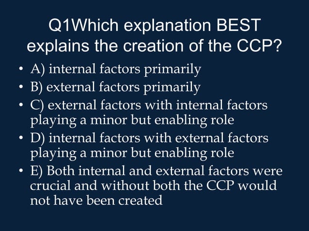 Formation of the ccp | PPTX | Economy | Business and Finance
