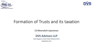 Formation of trusts and its taxation | PPTX