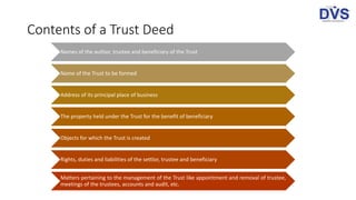 Formation of trusts and its taxation | PPTX