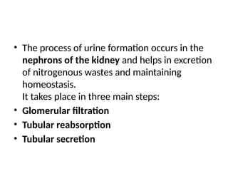 FORMATION OF URINE.pptx it is informative file about how urine is ...
