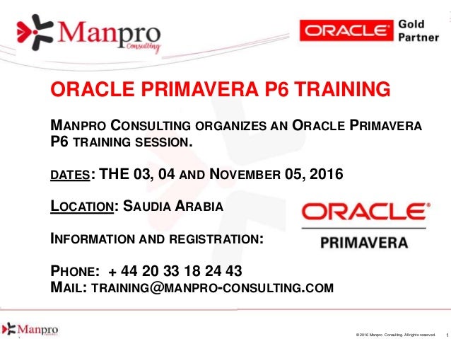 Oracle primavera p6 training - festlasopa