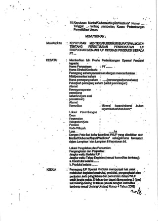 Format iup operasi produksi | PDF