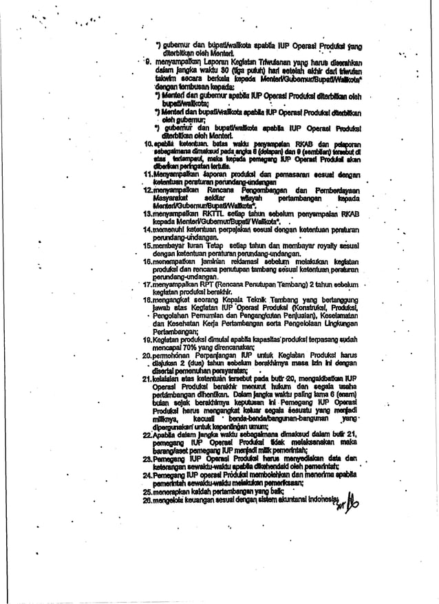 Format iup operasi produksi | PDF