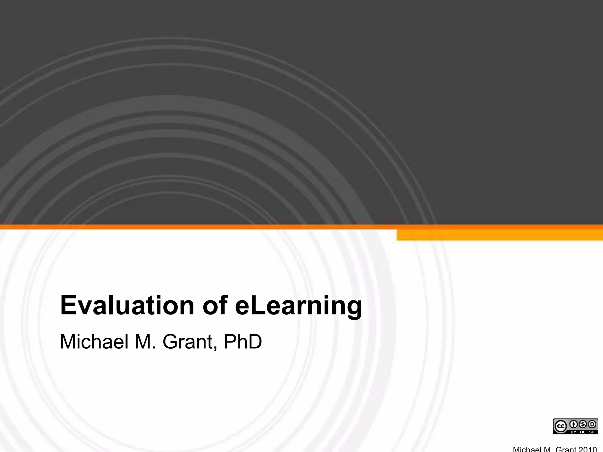 Evaluation of eLearning | PPTX