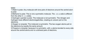 Formative test in Polarity of molecules and molecular shapes | PPTX