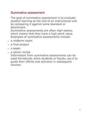 Formative and summative assessment | DOCX
