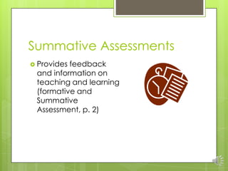 Formative and summative assessments unit 3 revised without references | PPT