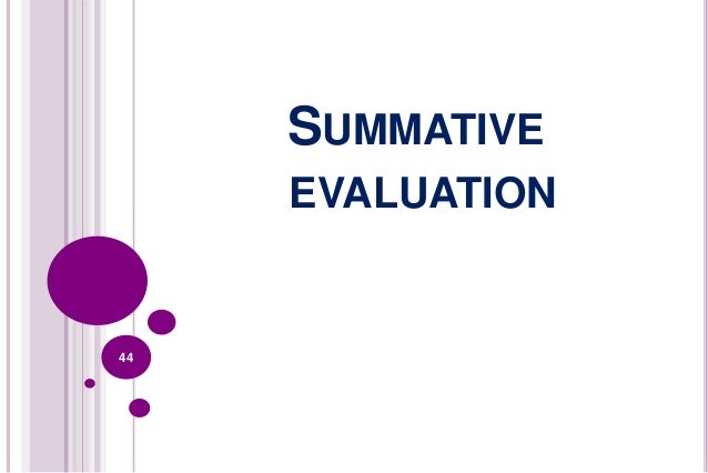 Formative and summative evaluation | PPT