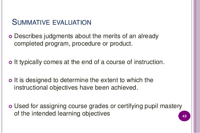 Formative and summative evaluation | PPT