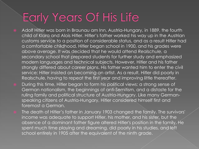 Early Life of Hitler | PPTX