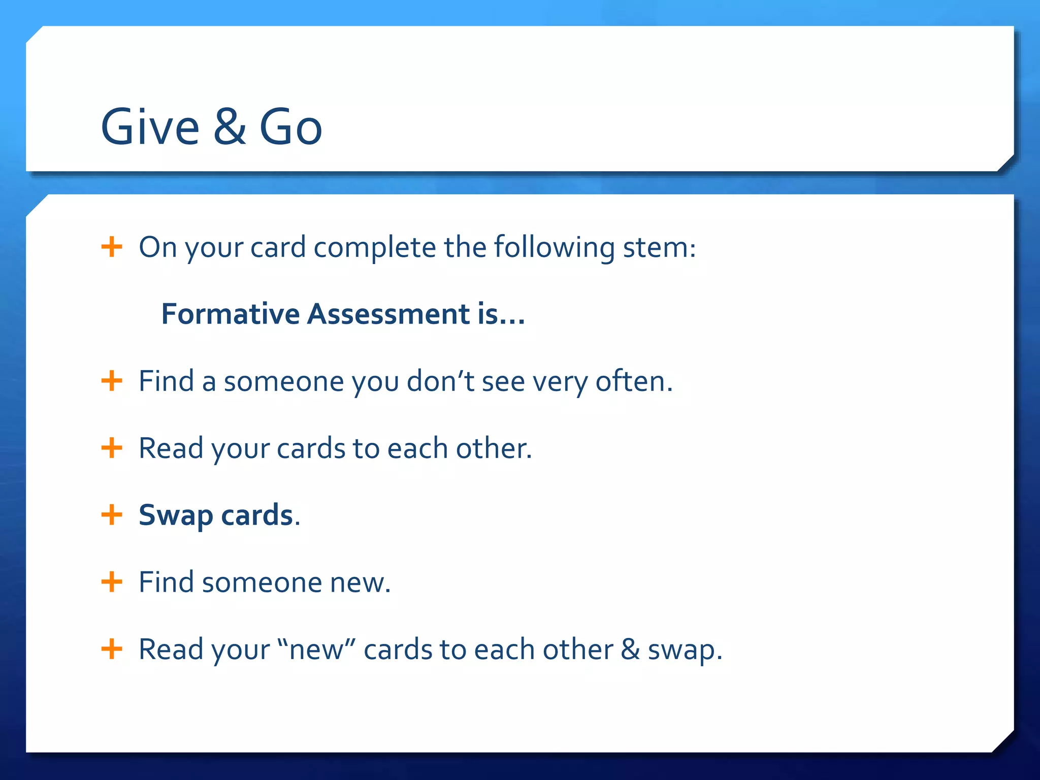 Formative assessment At Dover Bay | PPTX