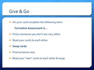 Formative assessment At Dover Bay | PPTX