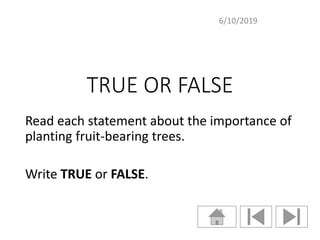 Formative assessment importance of propagating trees | PPSX