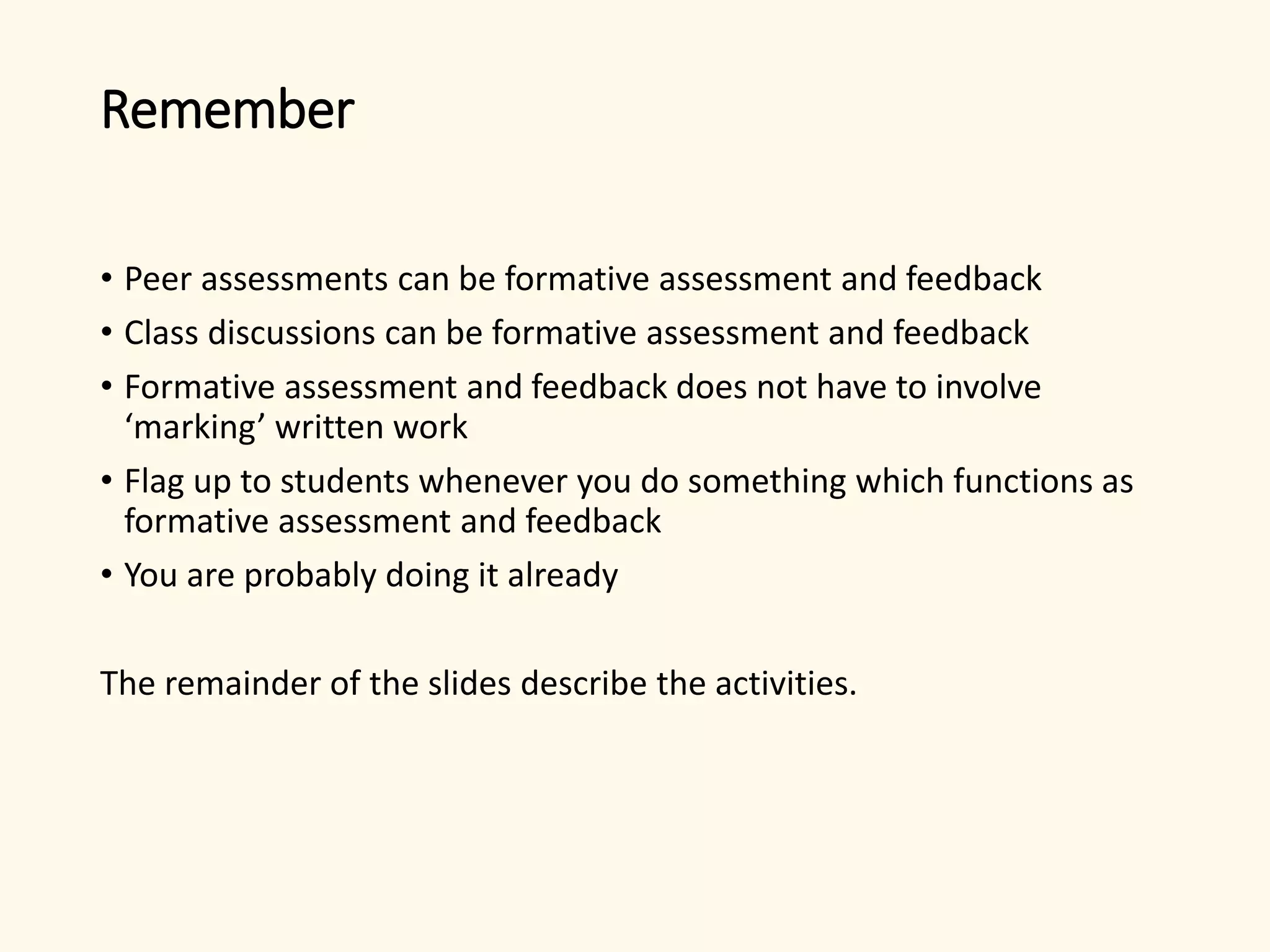 Formative assessment and feedback strategies | PPTX