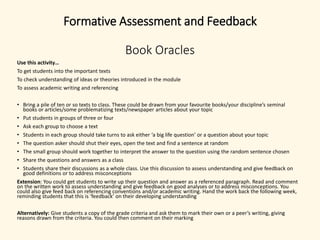 Formative assessment and feedback strategies | PPTX